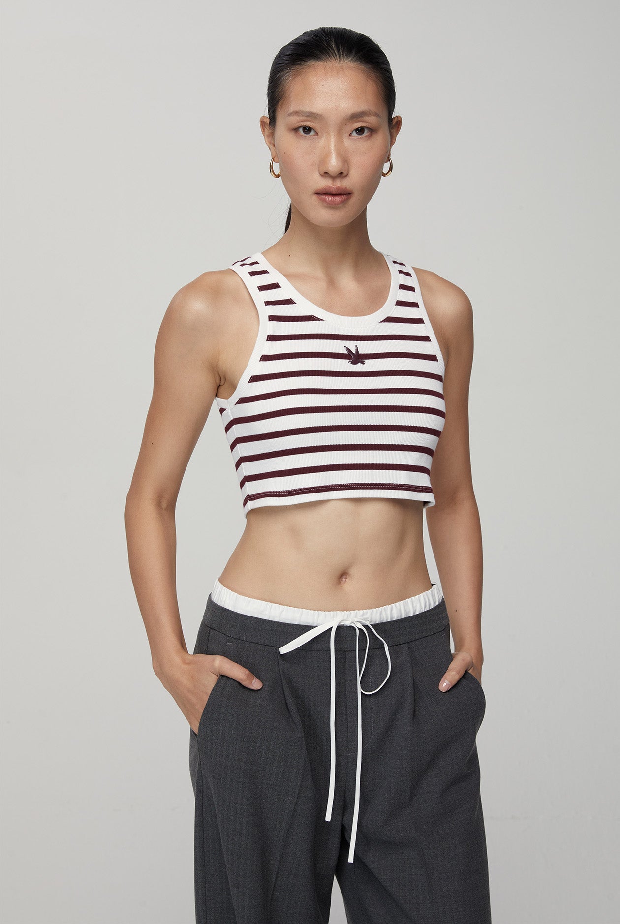 STRIPED CROPPED TANK TOP – CC Double O Official Store
